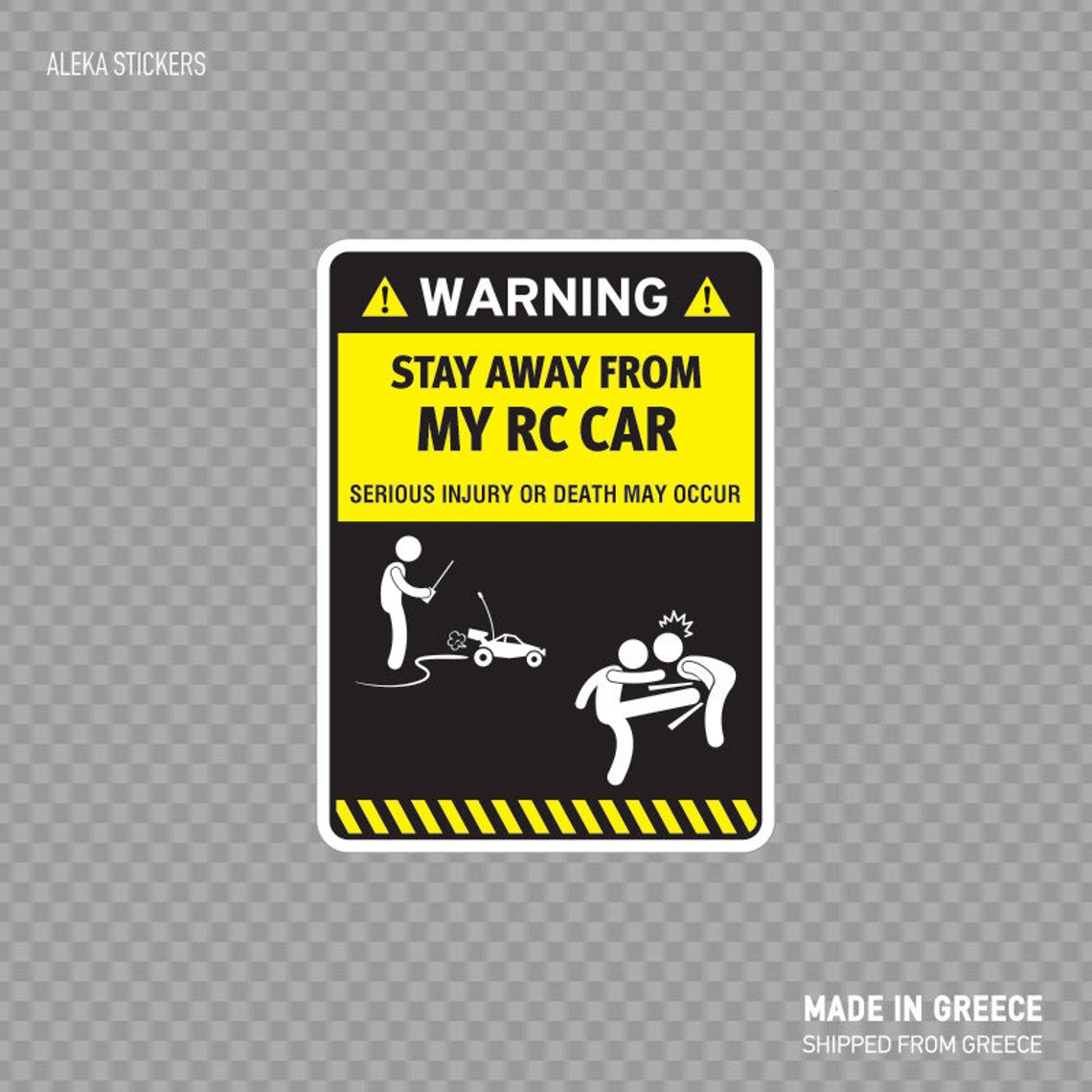 Decal Sticker Funny Stay Away From My Rc Car Information Warning Sign ...