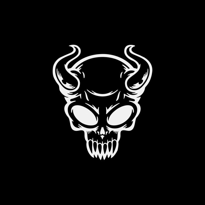 Decal Sticker Devil Skull Extreme Badness Evil Devil Satan Demon Hell ...