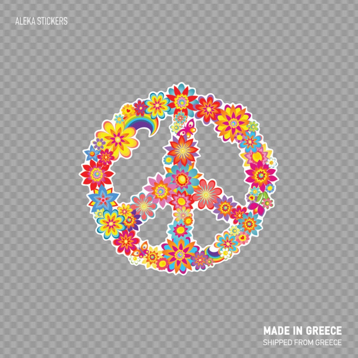 Decal Sticker Flower Power Peace 60s 70s Symbol Full Color 265X4 - Etsy