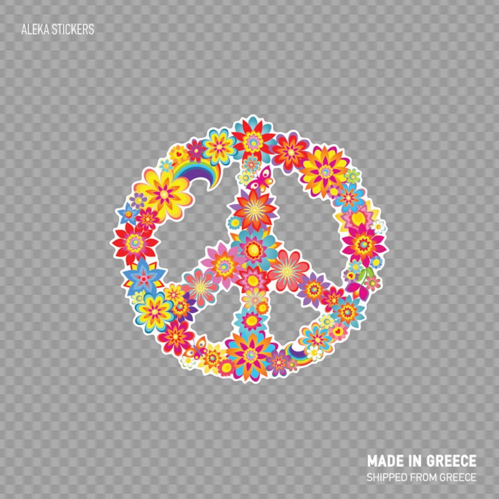 Decal Sticker Flower Power Peace 60s 70s Symbol Full Color 265X4 - Etsy