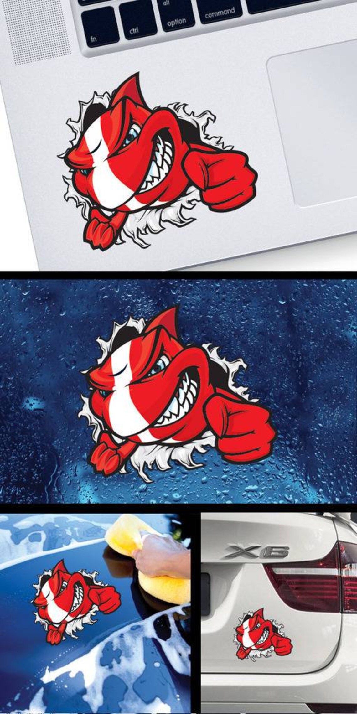 Decal Sticker Shark Scuba Diving Flag Diver Dive Illustration | Etsy