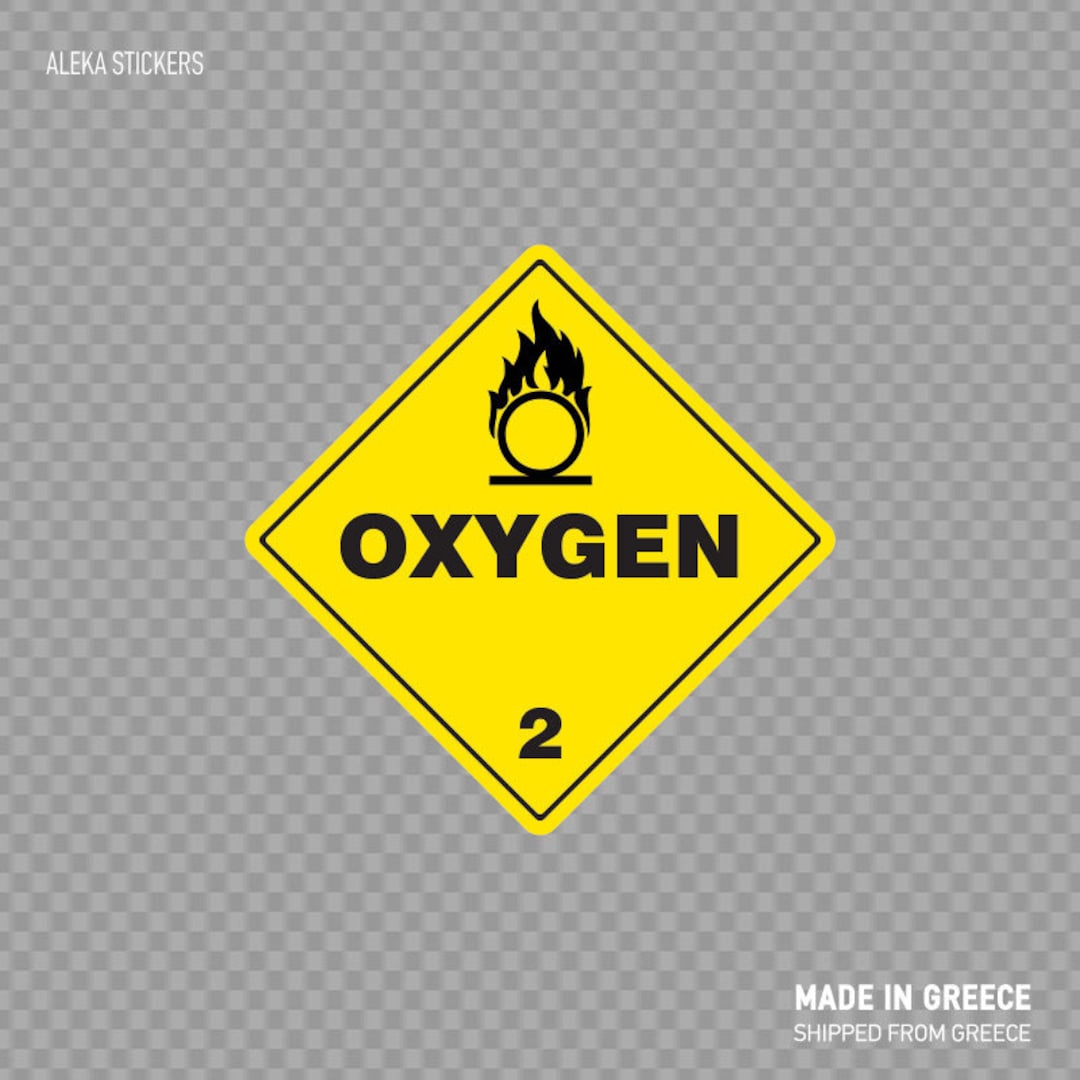 Decal Sticker Hazard Classification Class 2 Gases: Oxygen Warning Sign ...