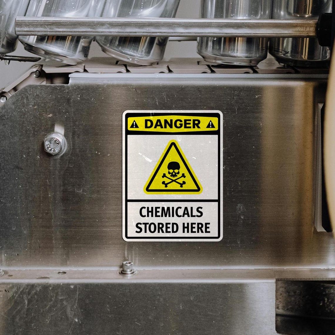 Decal Sticker Danger Chemicals Stored Here Information Sign Safety Sign ...
