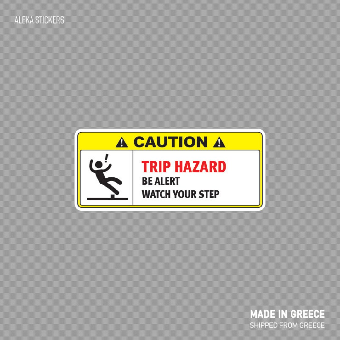 Safety Reminder Sticker - Step Carefully With Cautionary Label for ...