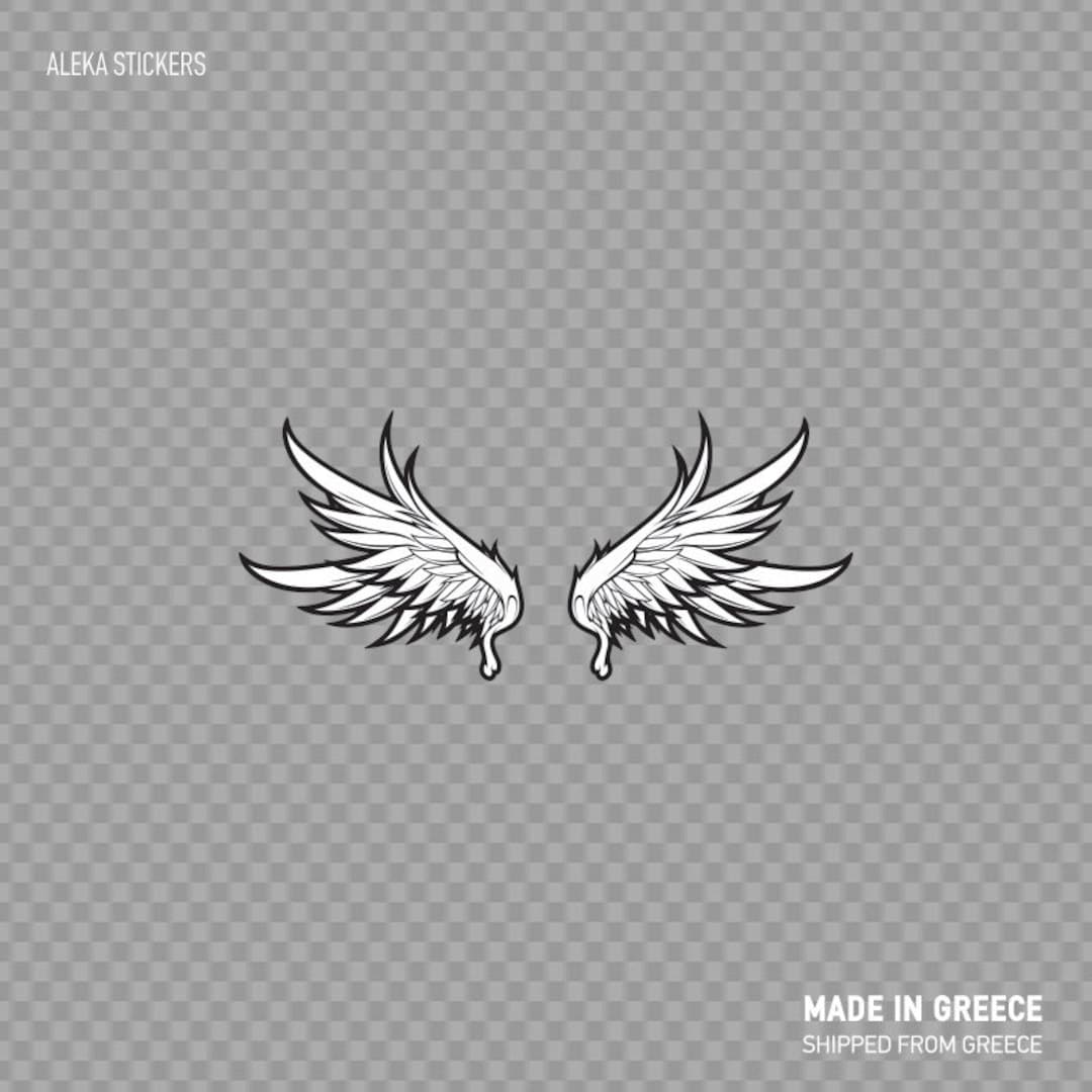 Decal Sticker Pair of Wings Angels Air-force Fly Freedom Icarus Pilot ...