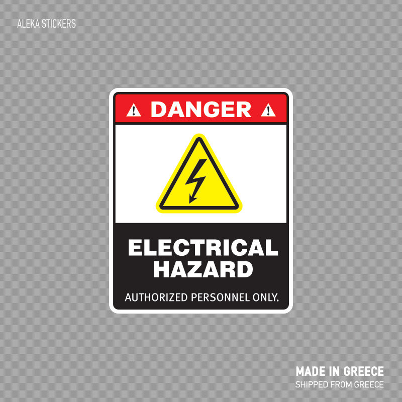 Danger Electrical Hazard Sticker – Bold Safety Warning Decal for ...