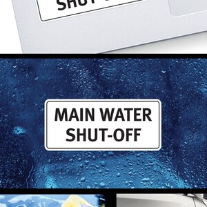 Decal Sticker Main Water Shut-off Quality Signage Clear Guidance Safety ...