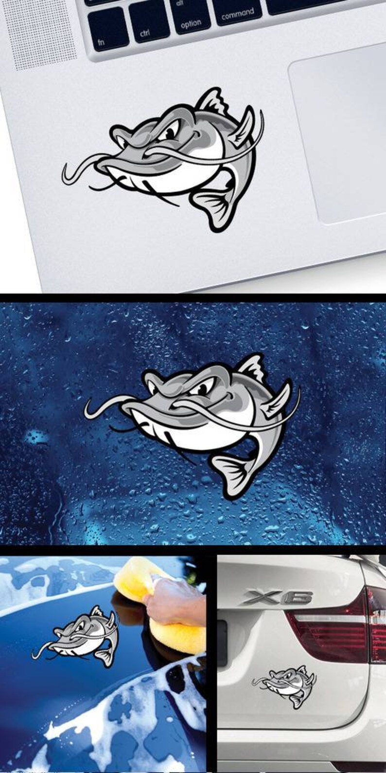 Decal Sticker Catfish Fishing Lake River Freshwater Fishing - Etsy