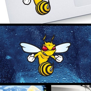 Decal Sticker Bee Hornet Wasp Aggressive Tattoo Style Waterproof and ...