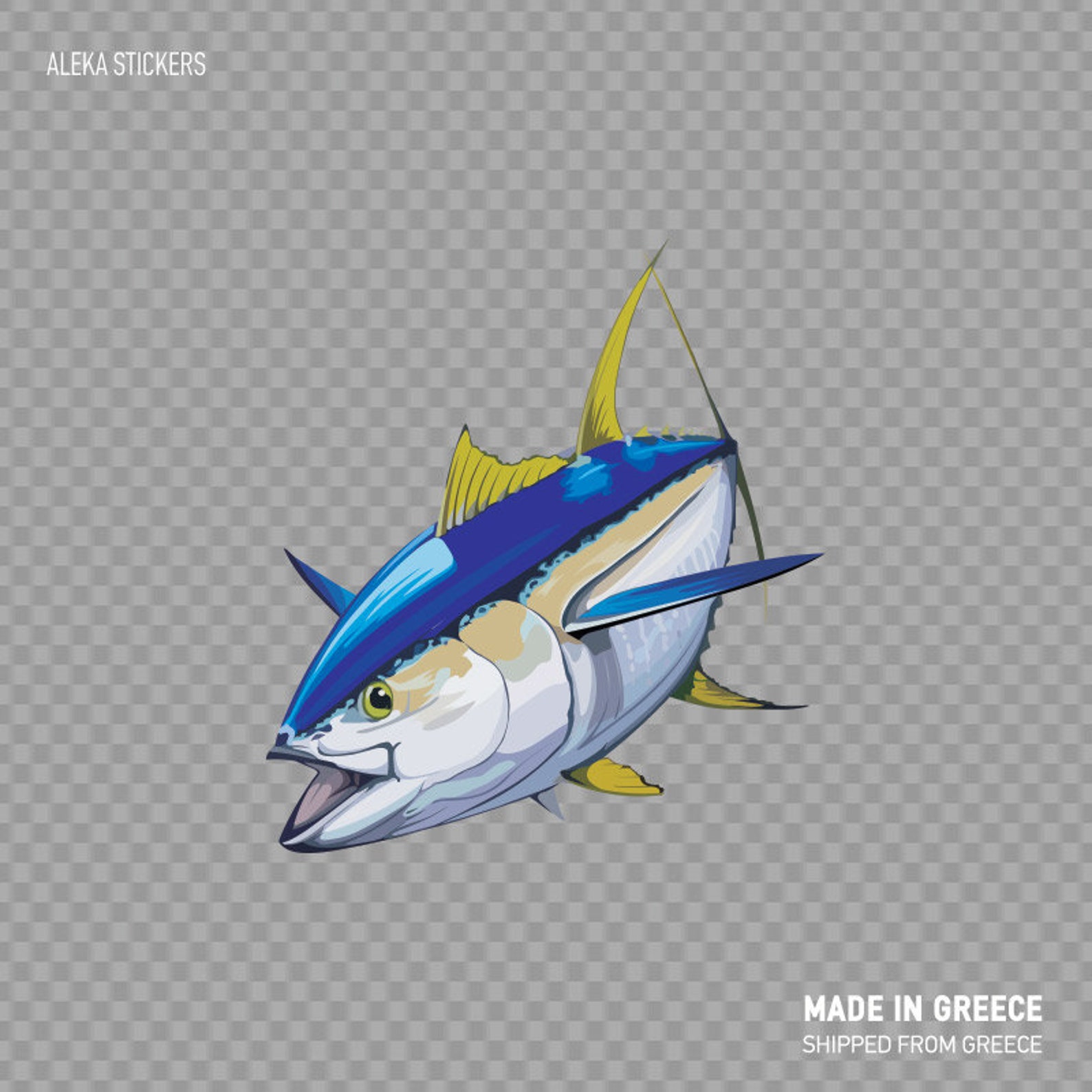 Decal Sticker Yellowfin Tuna Attack Boat Decoration Bait the - Etsy