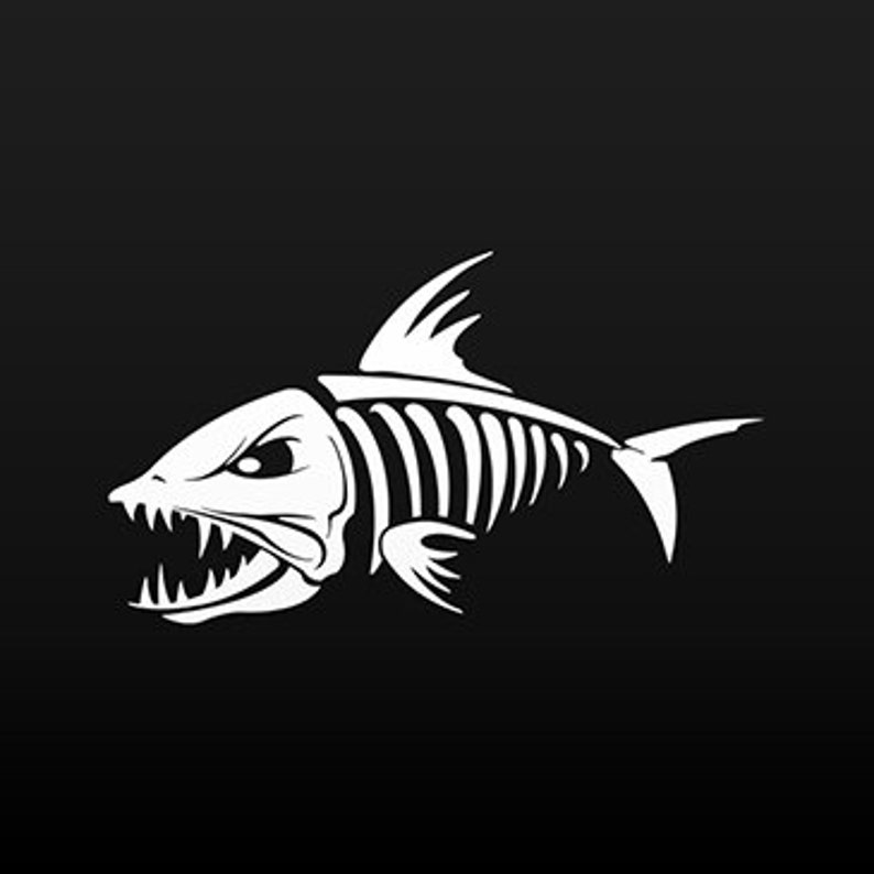 Decal Sticker Skeleton Fish Bones Boat Fishing Store - Etsy