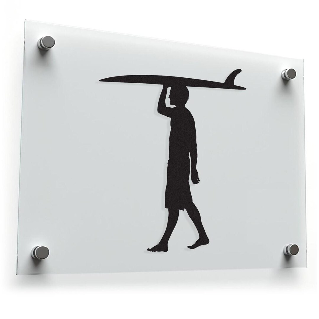 Decal Sticker Surfer Figure Surf Beach Reef Surfboard Summer Travel ...