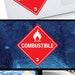 Decal Sticker Hazard Classification Class 3: Combustible Safety Sign ...