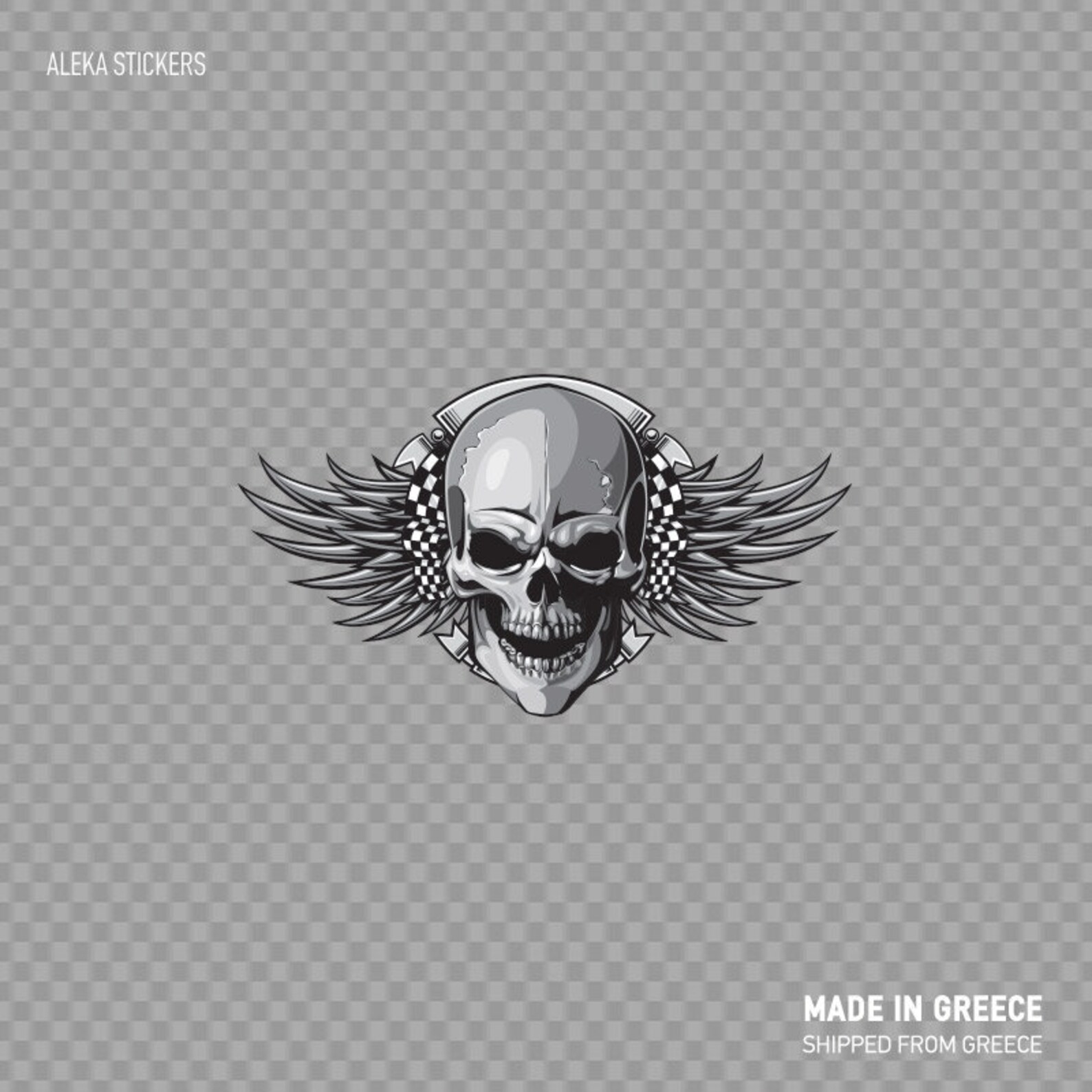 Decal Sticker Racing Skull Aviator Motorbike Car Helmet ATV Decoration ...