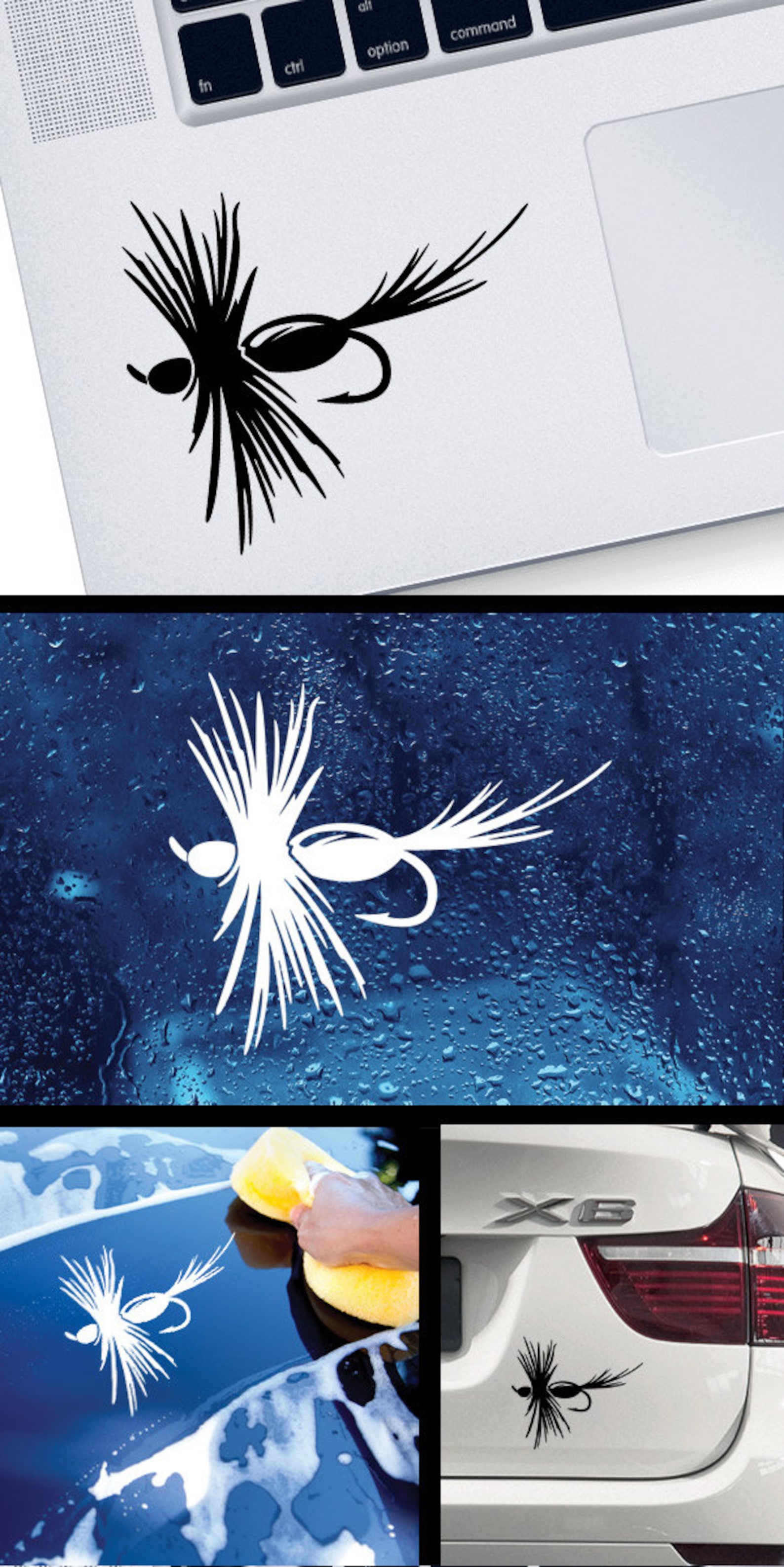 Decal Sticker Lure Flies Boat Decoration Bait the Hook Fishing - Etsy