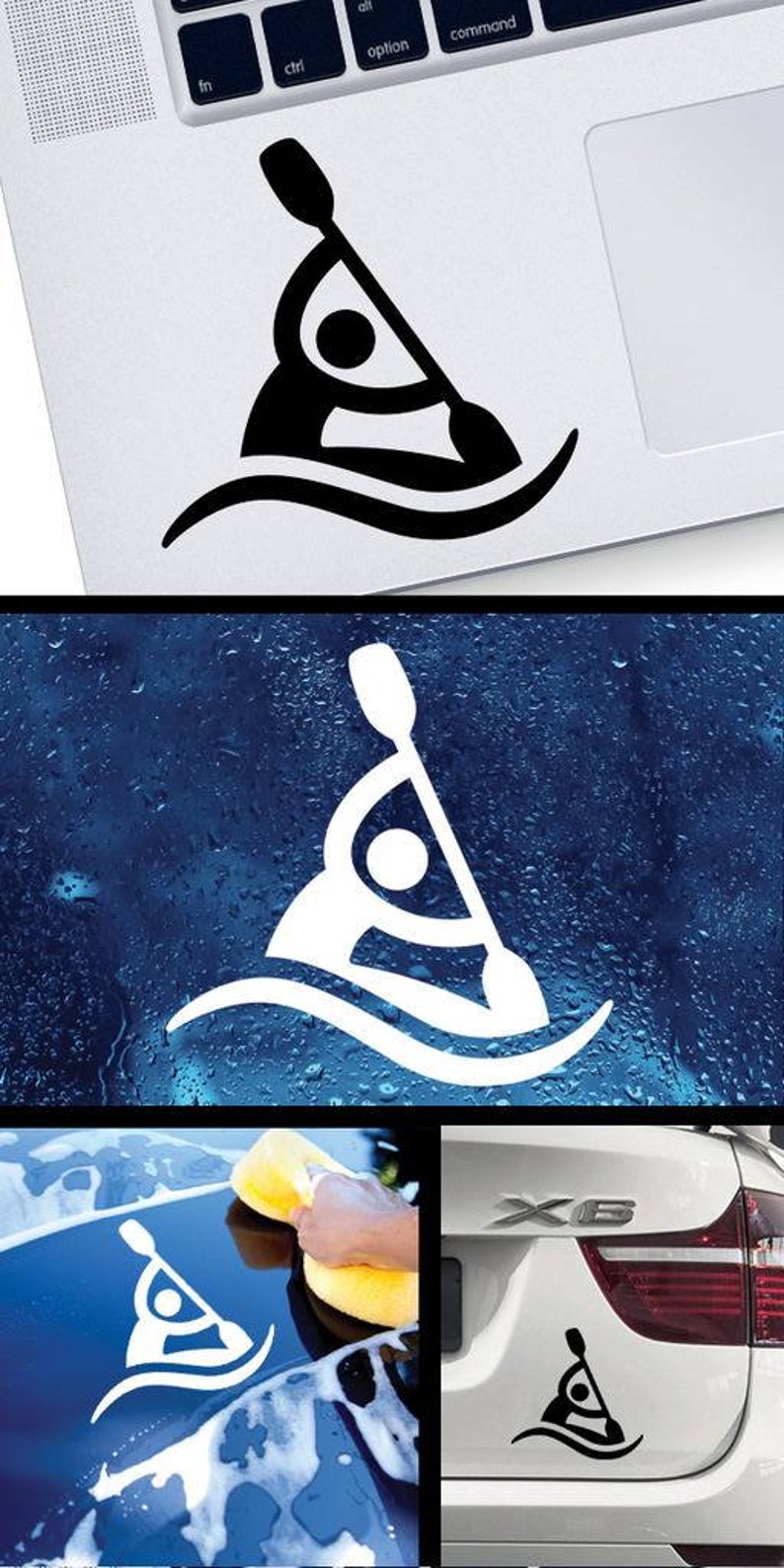 Decal Sticker Canoe Kayak Figure Sports Sea Lake Adventure Physical ...