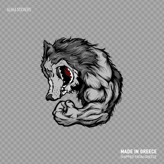 Decal Sticker Aggressive Muscle Wolf Angry Aggression Death | Etsy