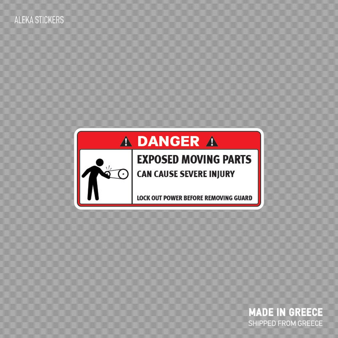 Decal Sticker Warning Exposed Moving Parts Can Cause Severe - Etsy