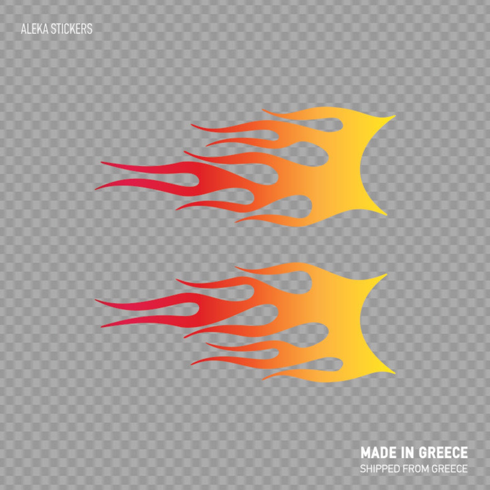 Decal Sticker Pair of Flames Red Orange Yellow Car Decoration Easy ...