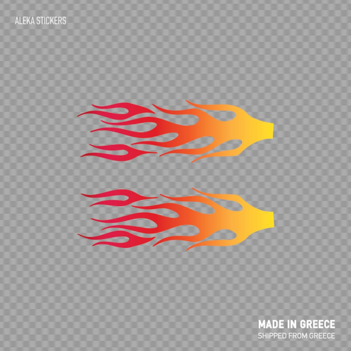 Decal Sticker Pair of Flames Red Orange Yellow Hard to Find | Etsy