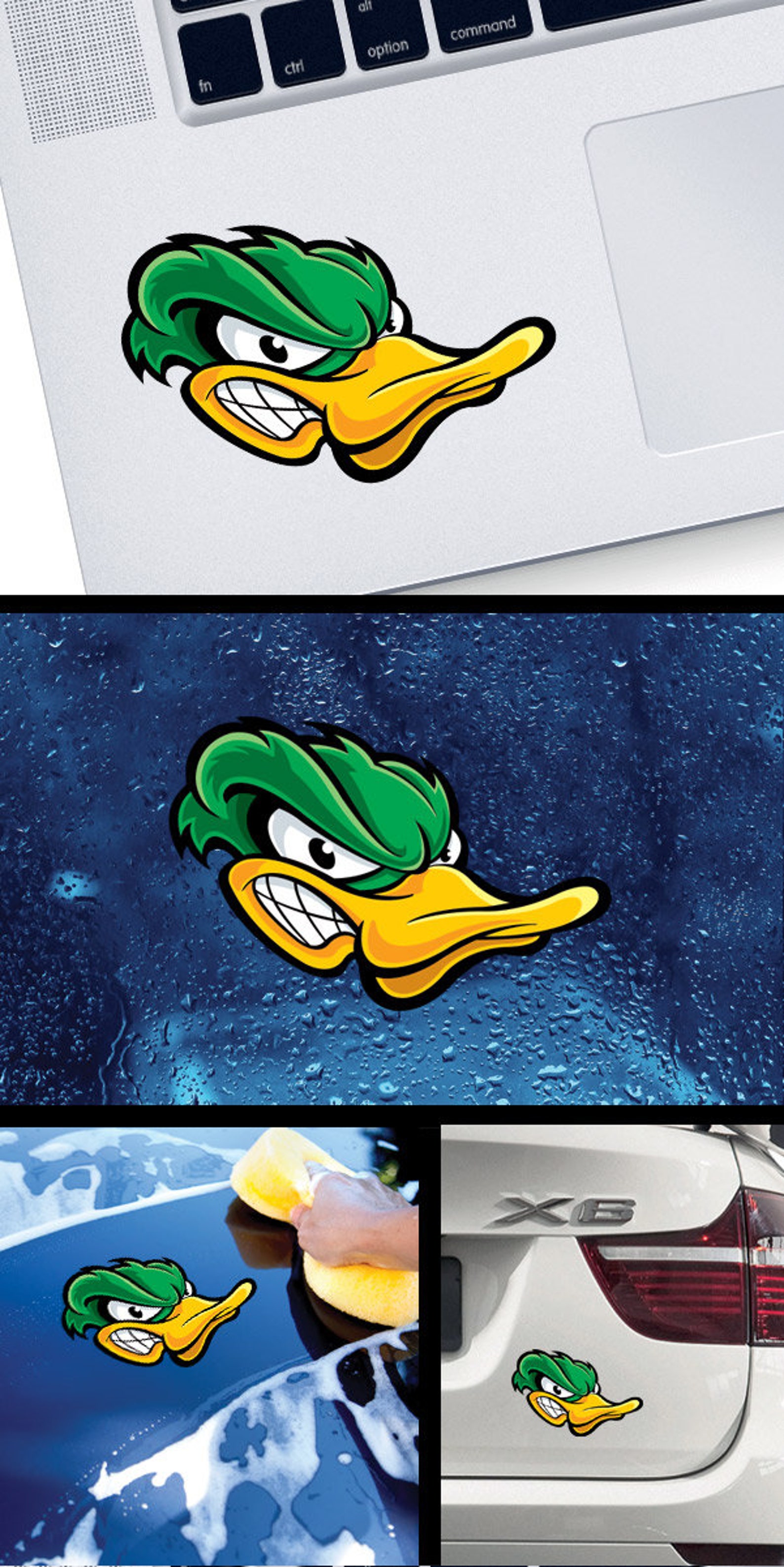Decal Sticker Angry Duck Bird Cook Angry Aggression Roaring W9482 - Etsy