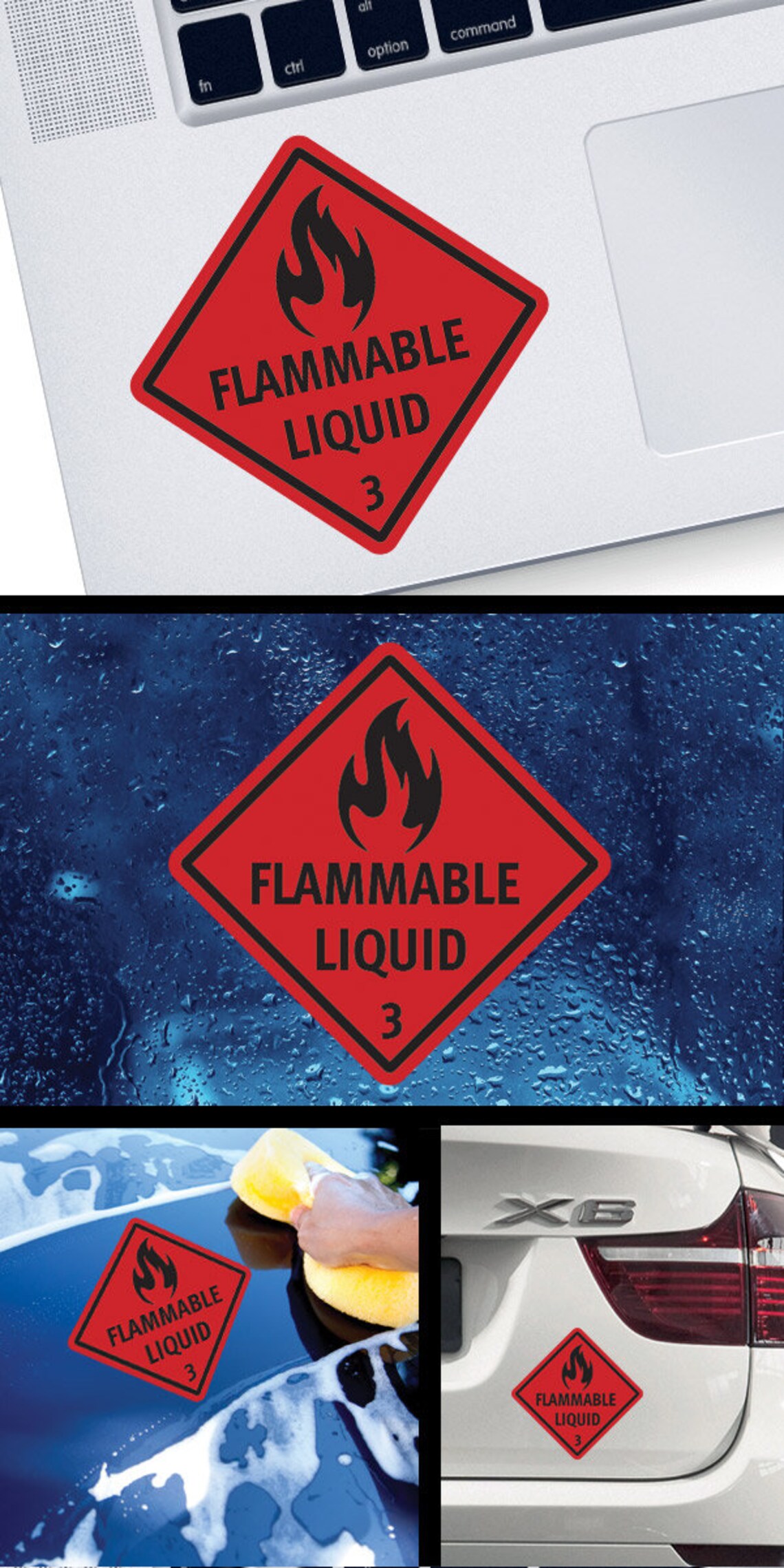 Decal Sticker Flammable Liquid Warning Safety Sign Top Quality ...