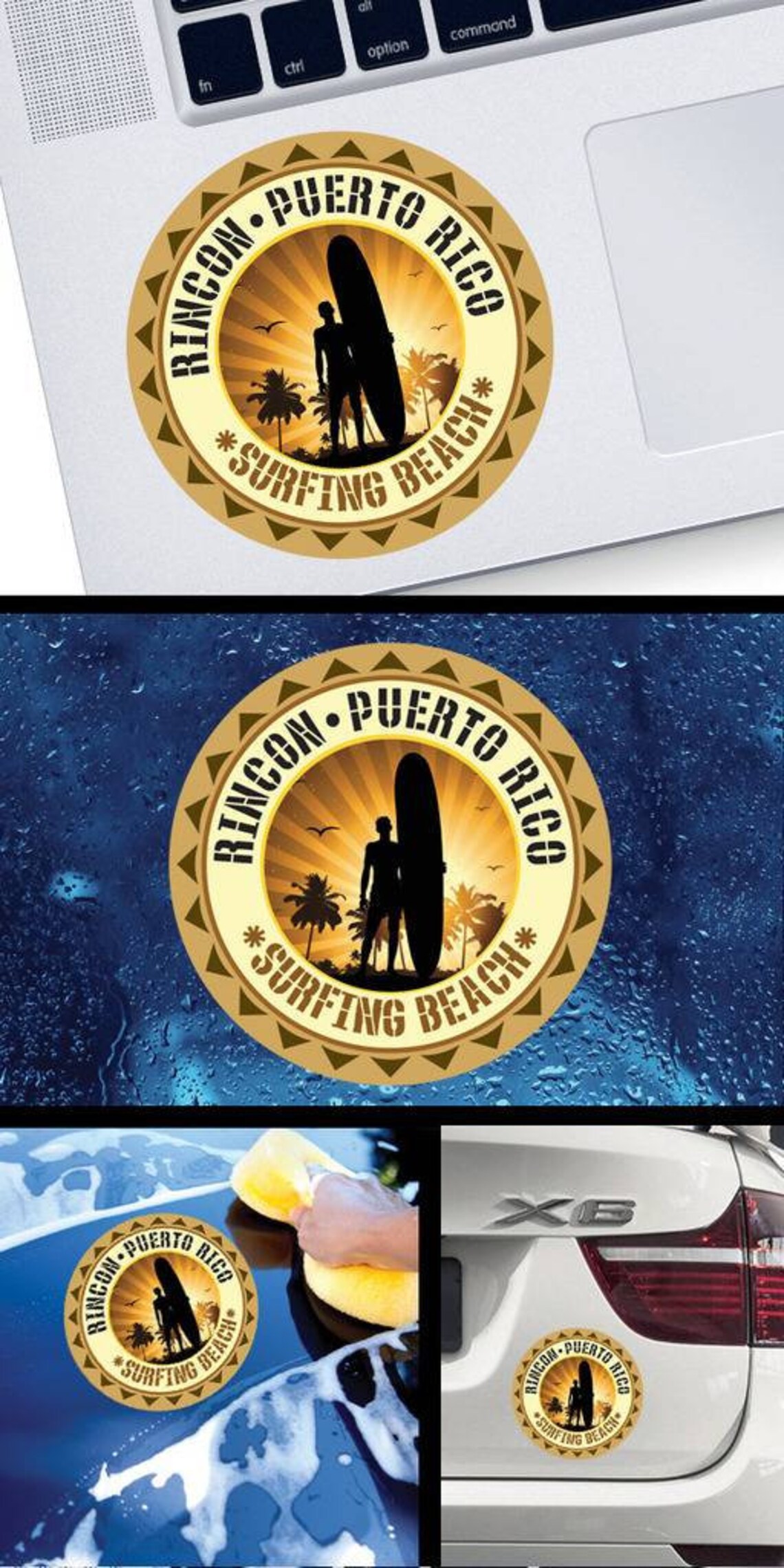 Decal Sticker Rincon Puerto Rico Souvenir Memorabilia Surfing Beach ...