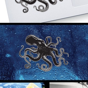 Decal Sticker High Detailed Octopus Design Boat Decoration Dive Fishing ...