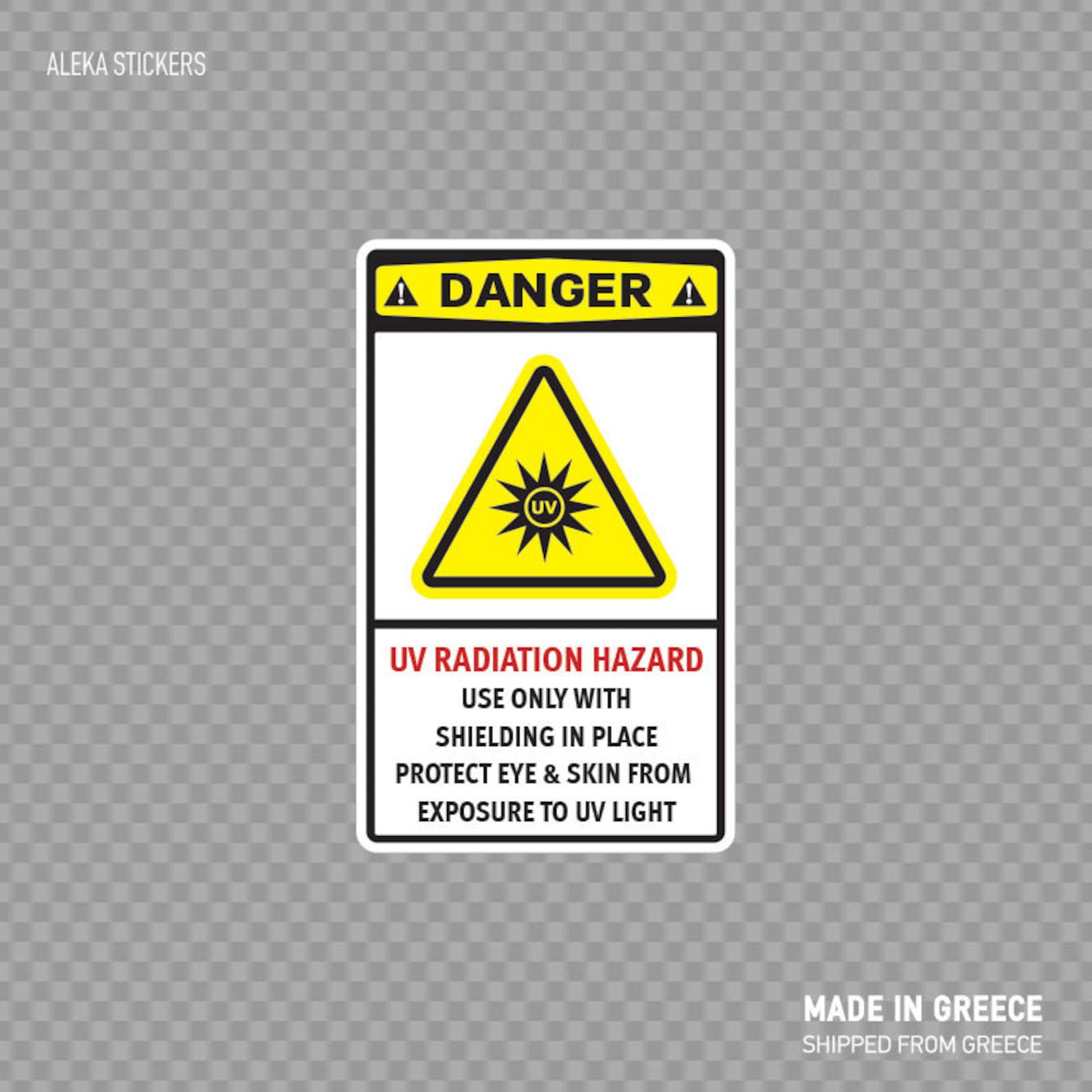 Decal Sticker Uv Radiation Hazard Use Only With Shielding in Place ...