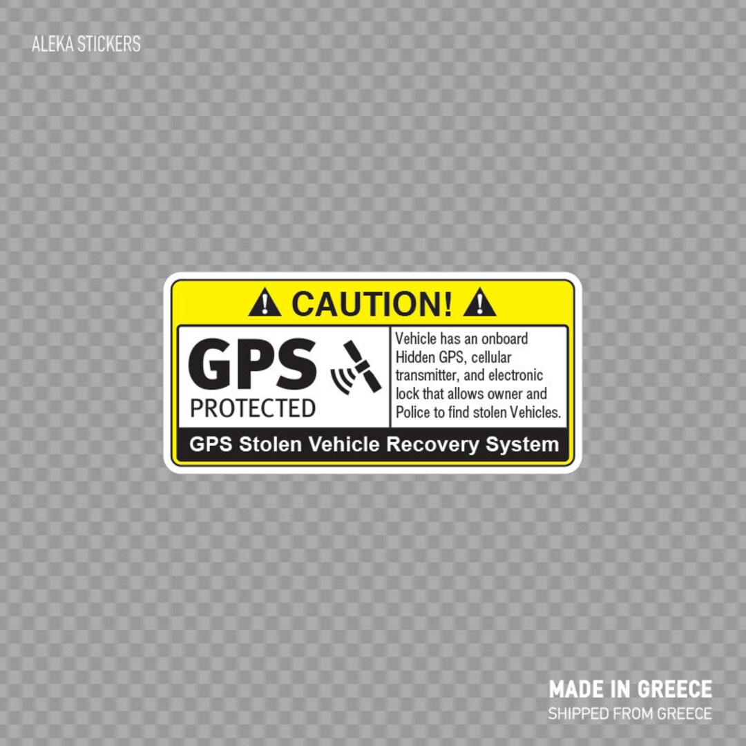 Decal Sticker Gps Protected Prevention Sign Vehicle Security Sign ...