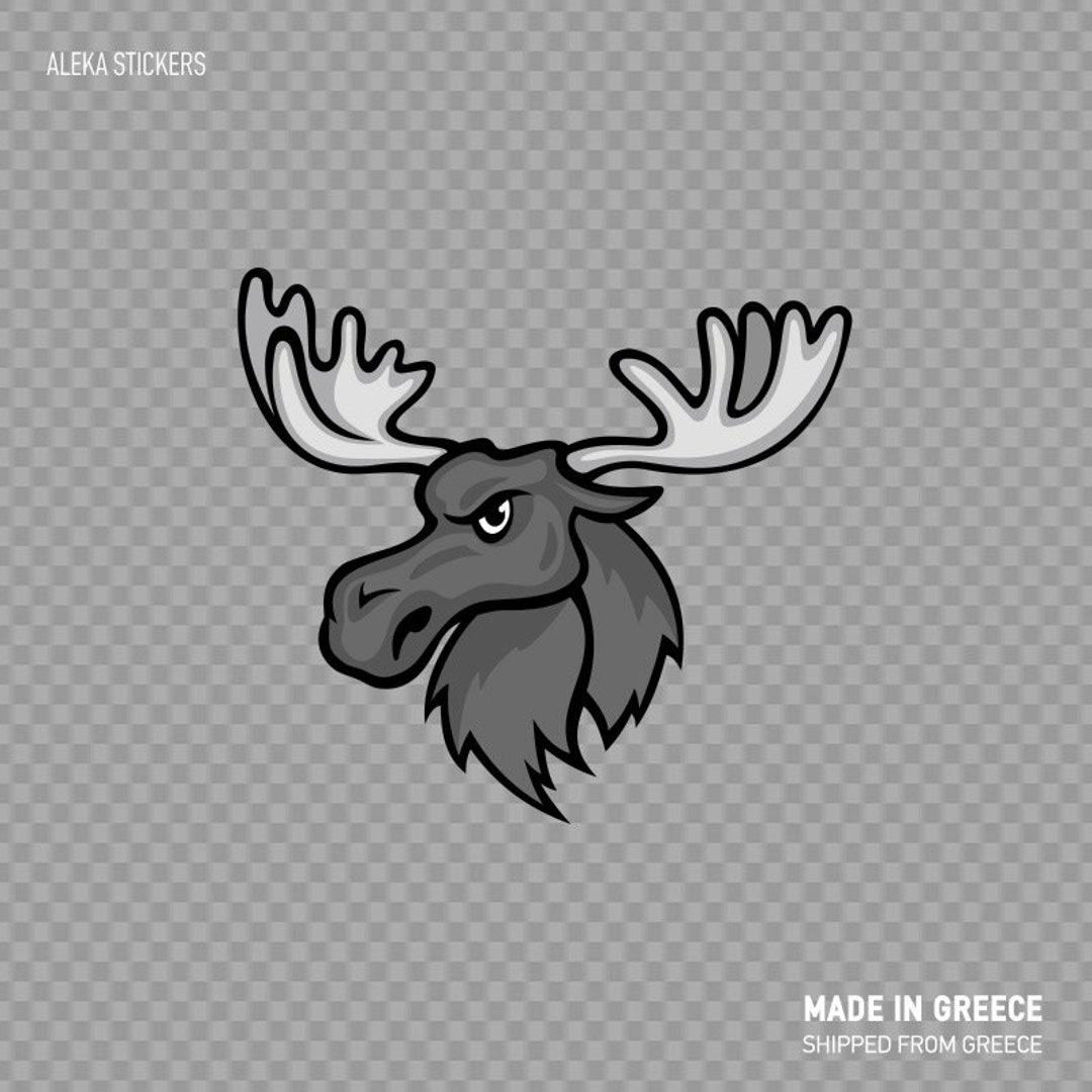 Decal Sticker Moose Male (bull) Gray Angry W93W7 - Etsy