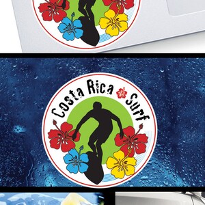 Decal Sticker Costa Rica Surf Souvenir Memorabilia Surfer Surfboard ...