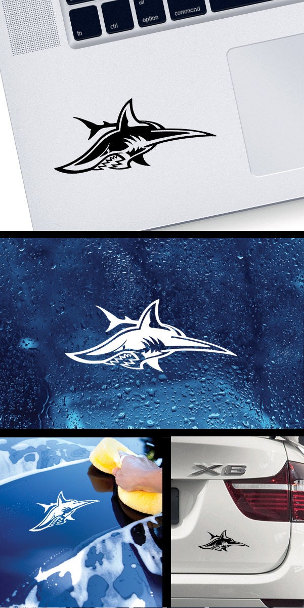 Decal Sticker Shark Attack Scuba Top Quality Vinyl Free-diving | Etsy