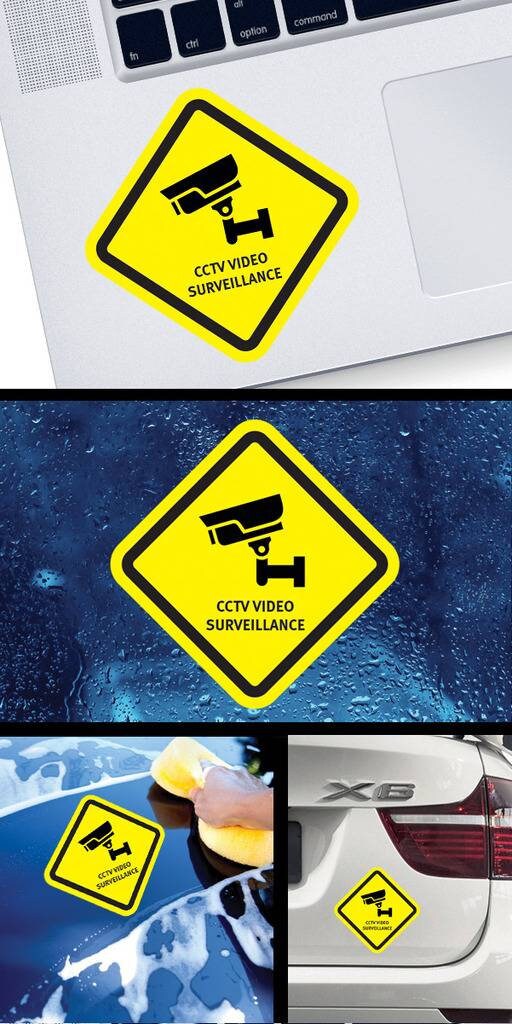 Decal Sticker Cctv Video Surveillance Information Sign Waterproof and ...