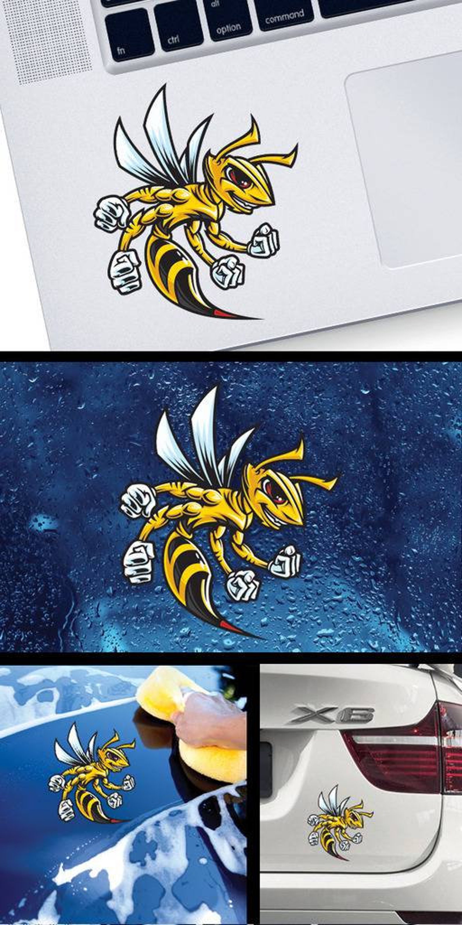 Decal Sticker Bee Hornet Wasp Cartoon Honey Racing Speed XXZZ2 - Etsy