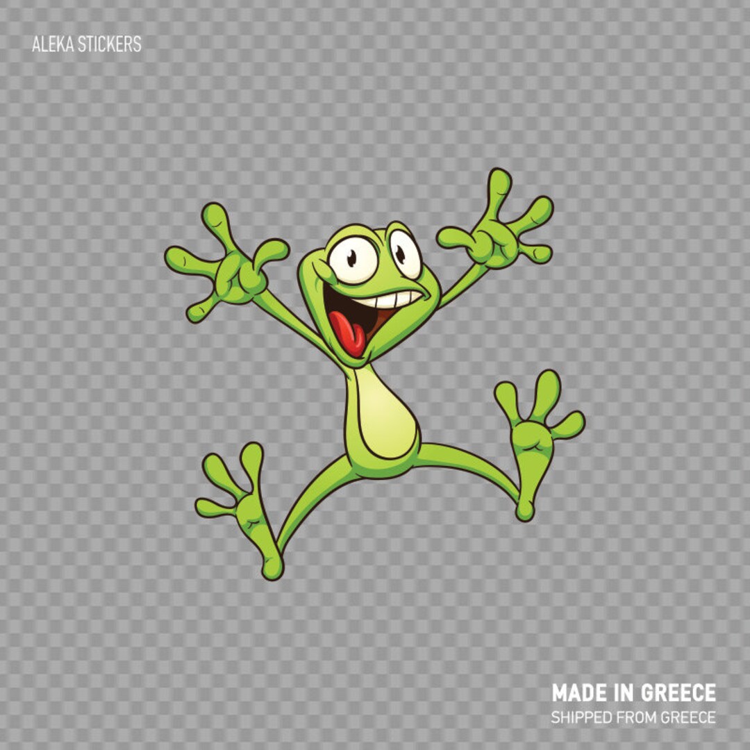 Decal Sticker Happy Frog Smile Waterproof Weatherproof Funny Kids Top ...