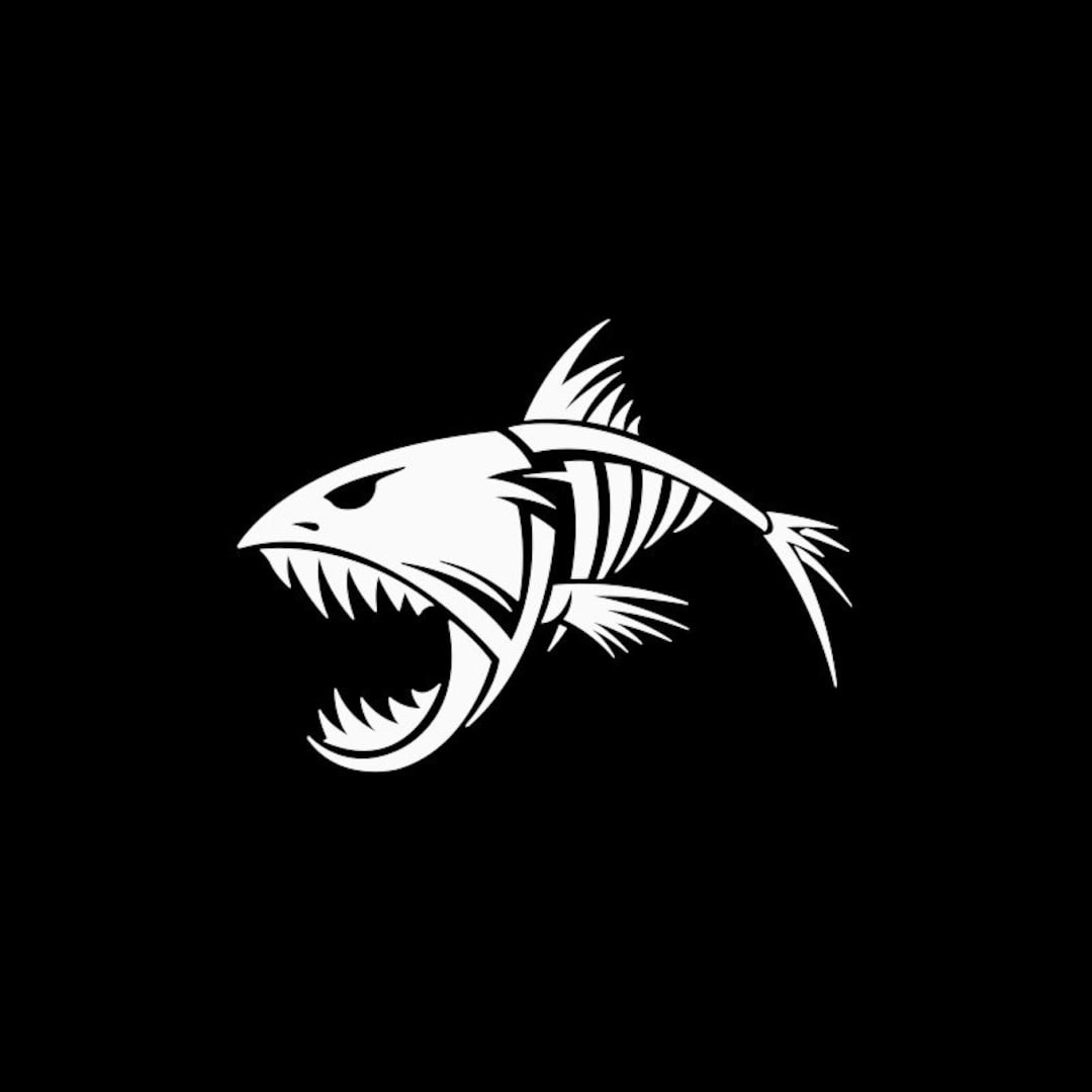 Skeleton Fish Bones Skull Decal Sticker Fishing Boat Bait the - Etsy