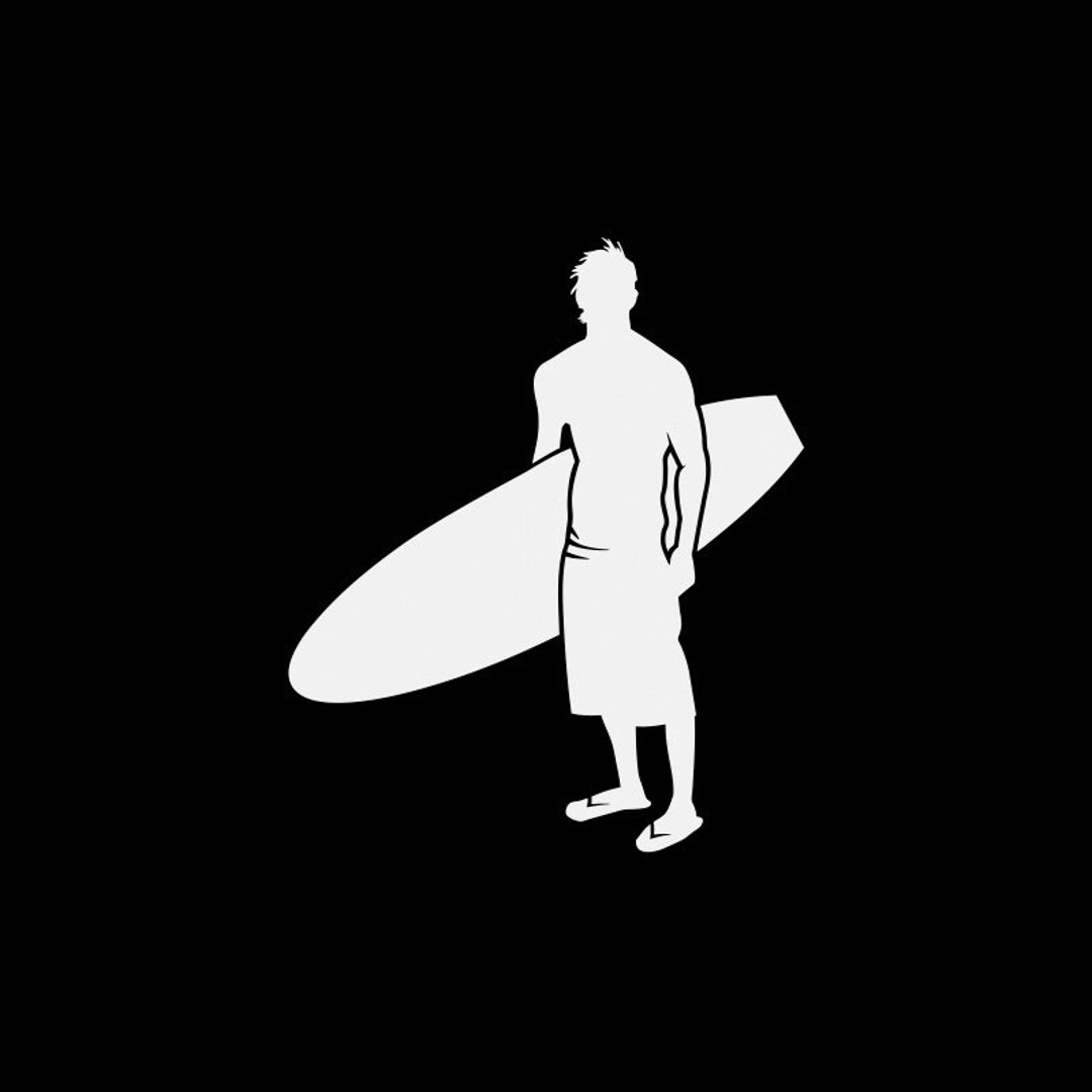 Decal Sticker Surfer Figure Surf Beach Reef Surfboard Summer Travel ...