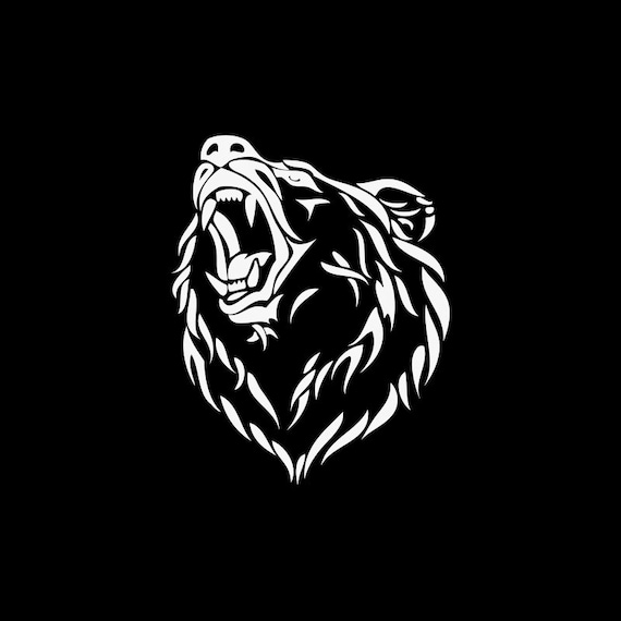 Decal Sticker Aggressive Bear Head Angry Attack Bite Death | Etsy