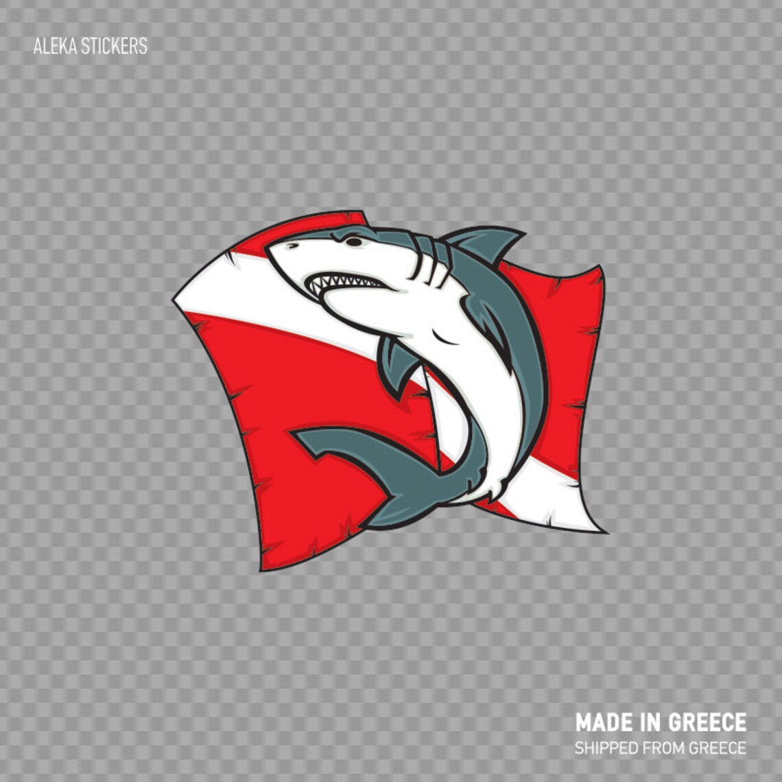 Decal Sticker Shark Scuba Flag Snorkeling Underwater Deep | Etsy