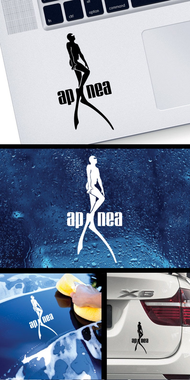 Decal Scuba Diver Apnea Diving Ocean Snorkelling Underwater Sports Free ...