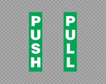 PUSH PULL Decals for Door, Set of 2 Decals, Push Pull Door Sign Vinyl ...