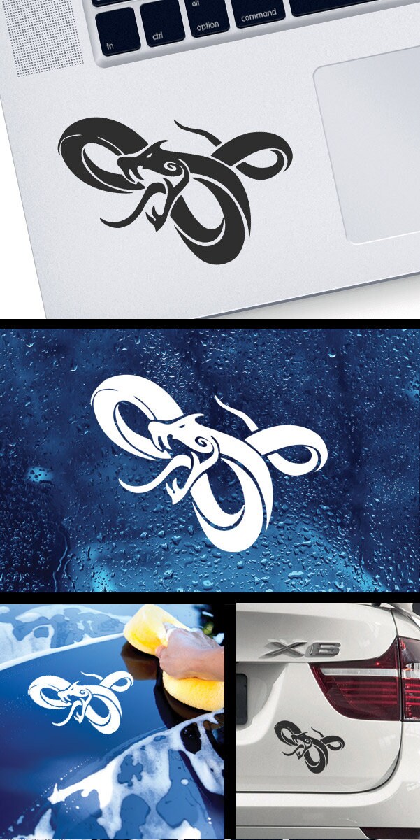 Decal Sticker Tribal Snake Attack Reptile Decorative Evil Creature Spit ...