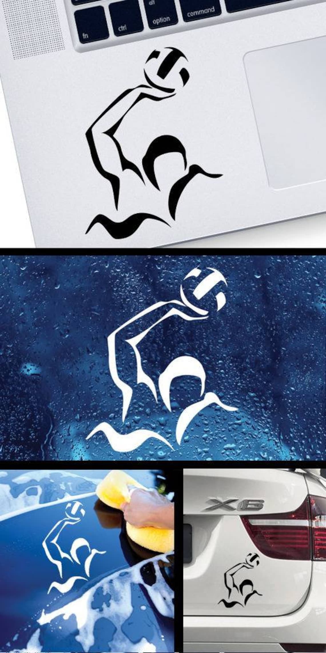 Decal Sticker Water Polo Athlete Pool Waterproof and Weatherproof for ...