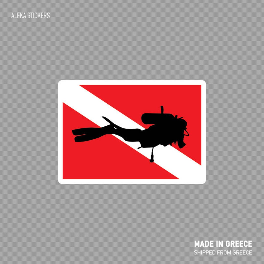 Enhance Your Boat Decor With Flag Diver Scuba Sticker Decal - A Tribute ...
