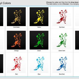 Decal Sticker Tango Dance Couple Music Fun Entertainment Night Club ...