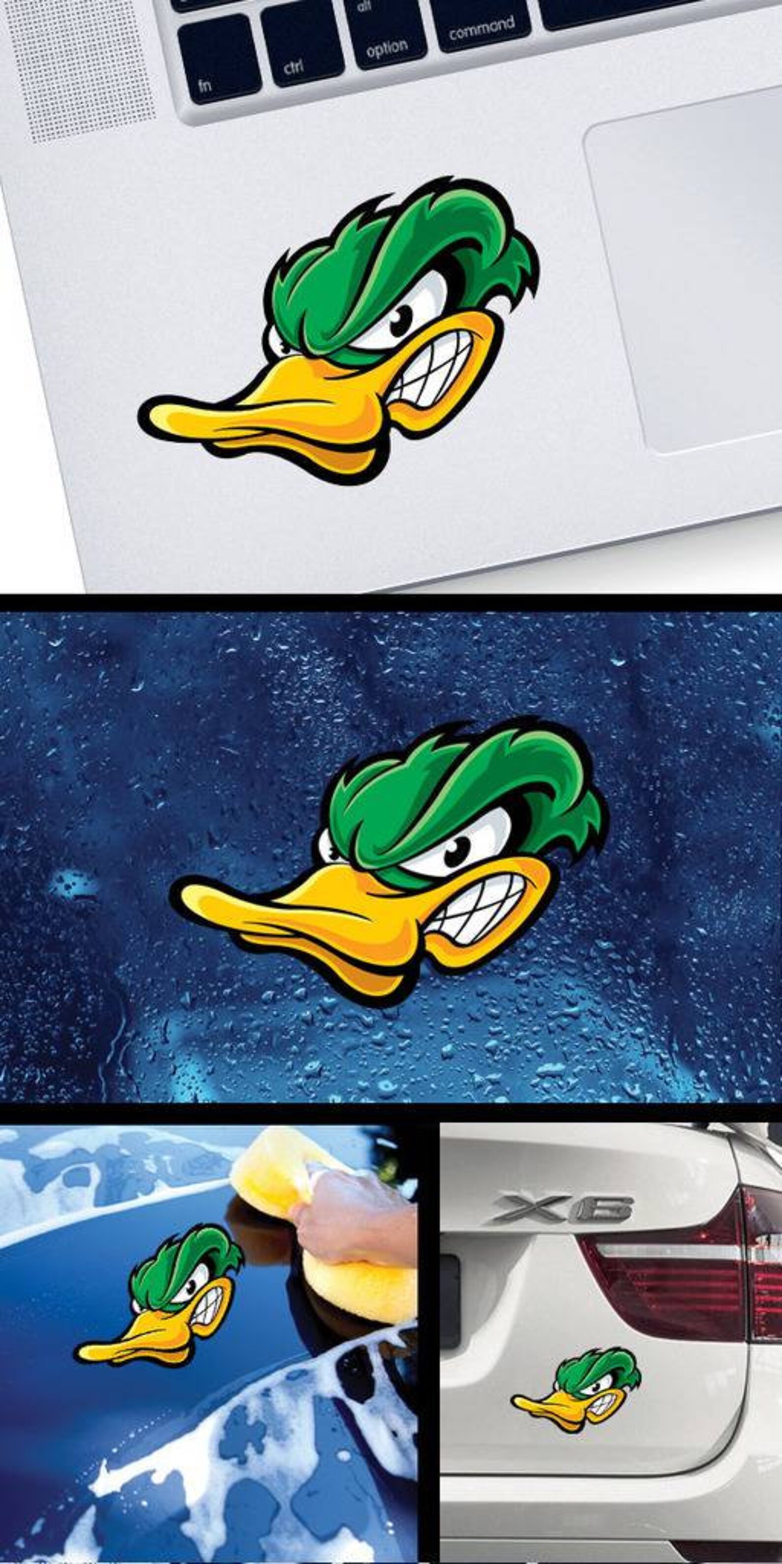 Decal Sticker Angry Duck Bird Cook Angry Aggression Roaring W9483 - Etsy