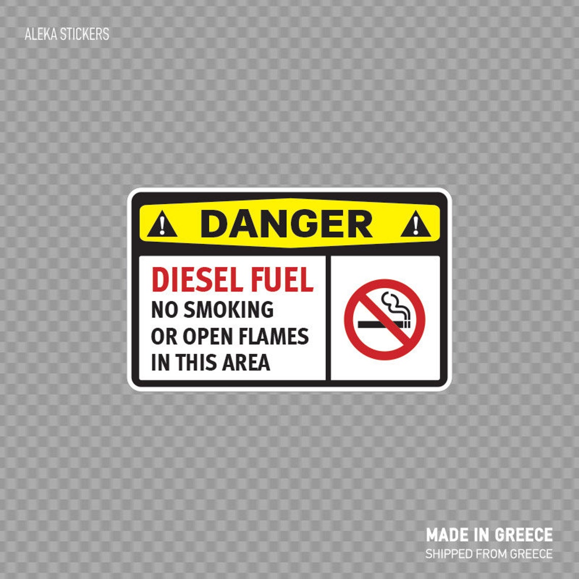 Decal Sticker Danger Diesel Fuel No Smoking or Open Flames in | Etsy