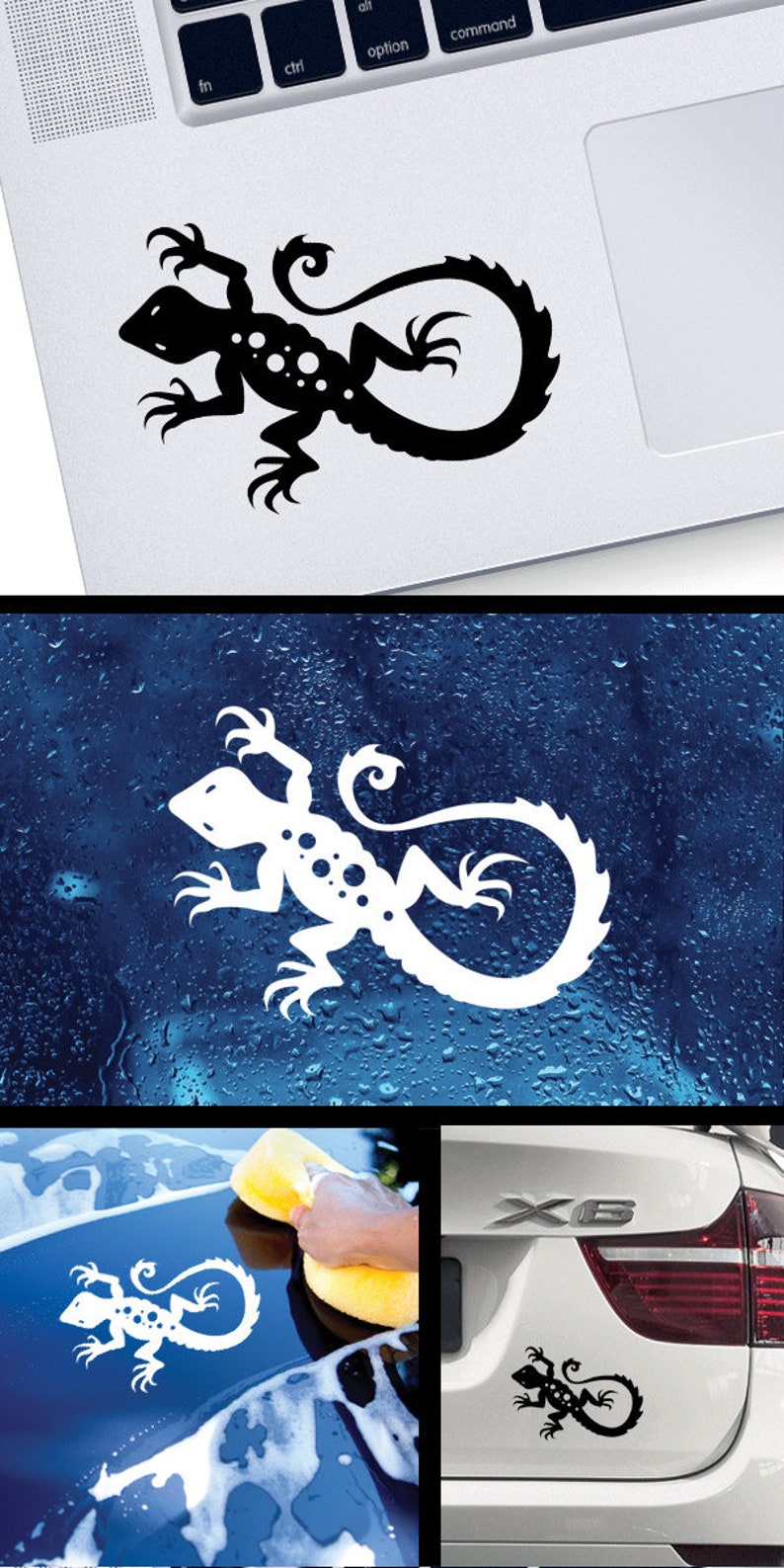 Decal Sticker Lizard Decorative Exotic Feng Shui Reptile Surf Style Top ...