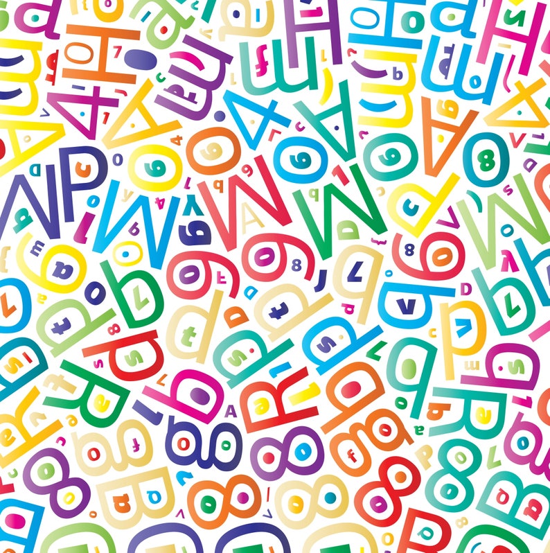 Mosaic Typography Letters Composition for Textile Prints or Poster ...